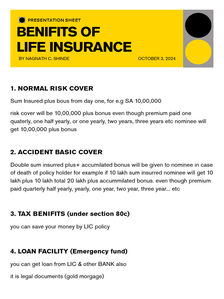 Benifits of Life Insurance 03 | PDF | Insurance | Life Insurance