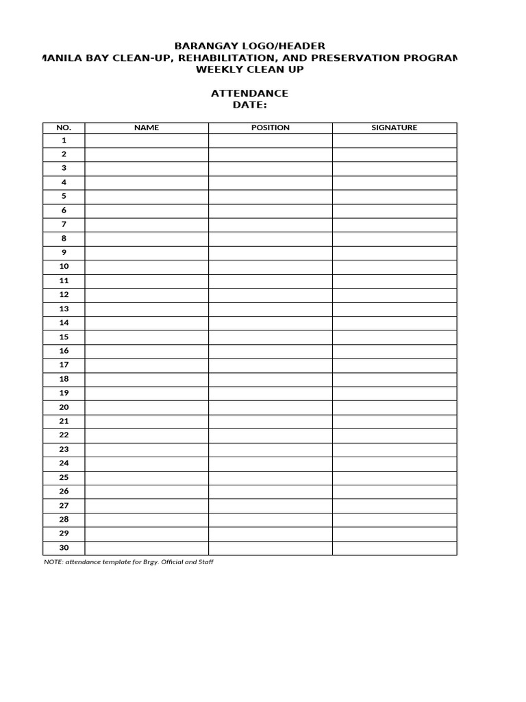 Clean Up Template 1 | PDF