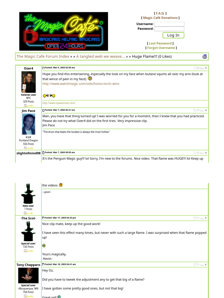 The Magic Cafe Forums - Huge Flame!!! | PDF