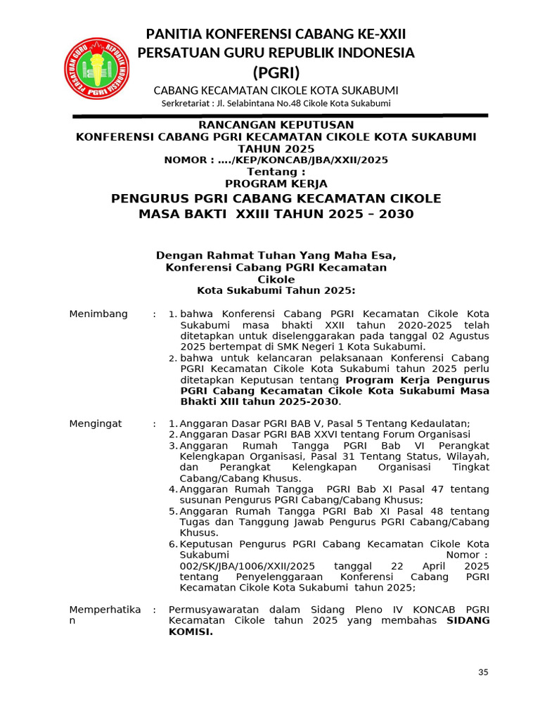Program Kerja | PDF