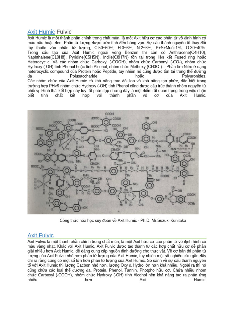Axit Humic Fulvic | PDF