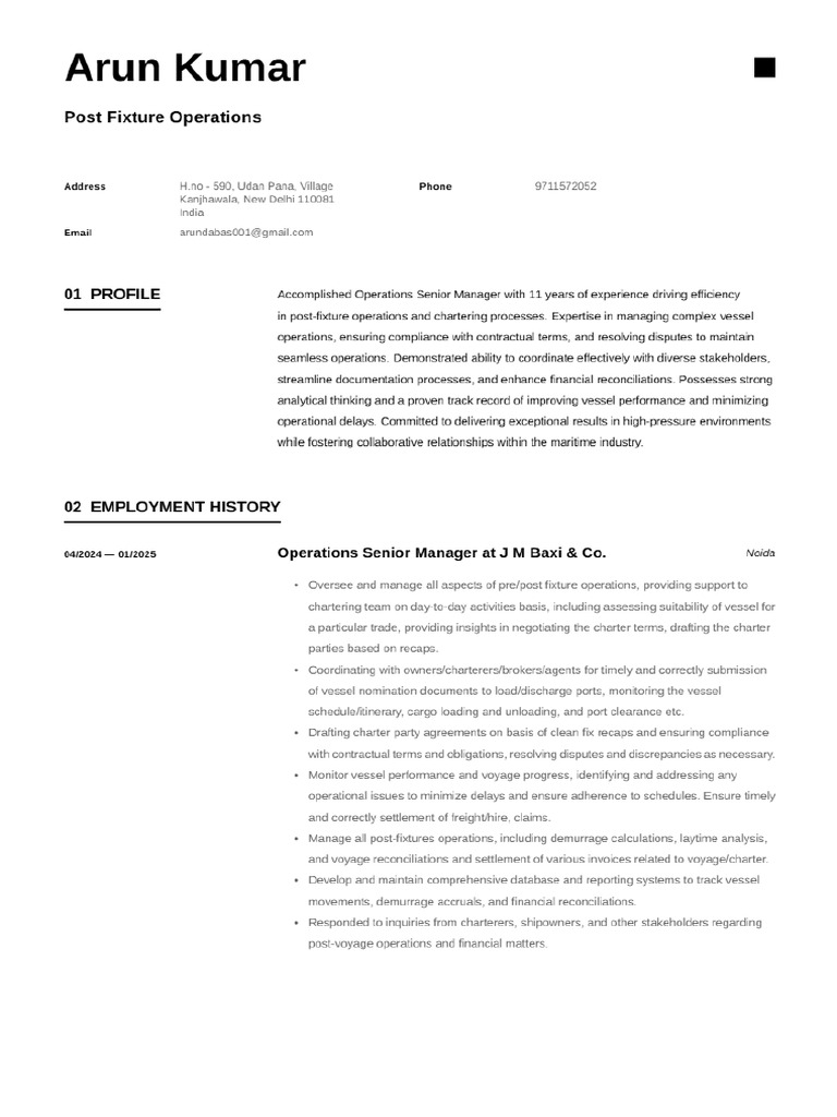 Arun Kumar - CV-1 | PDF