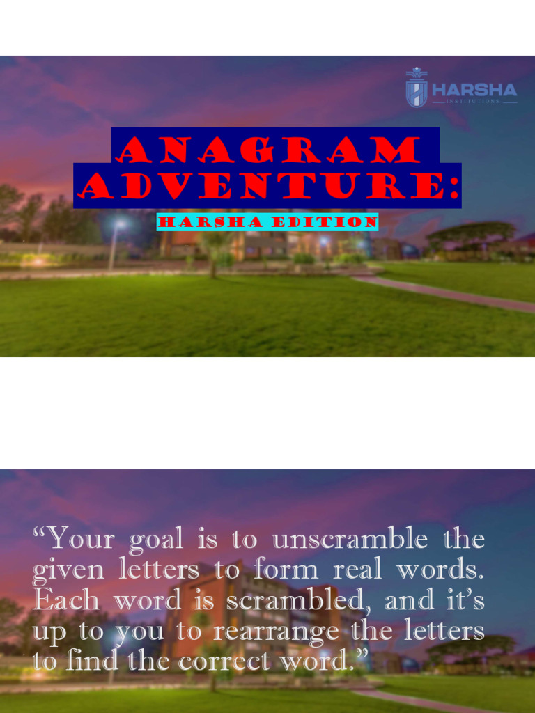 Anagram Adventures | PDF