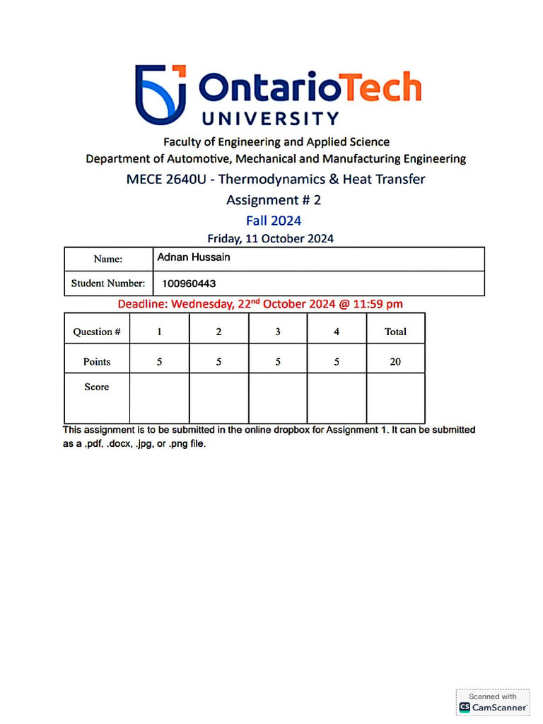 Adnan Thermo Assignment | PDF