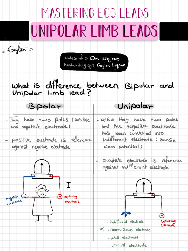 Unipolar and Bipolar ECG Leads Explained | PDF | Electrocardiography ...