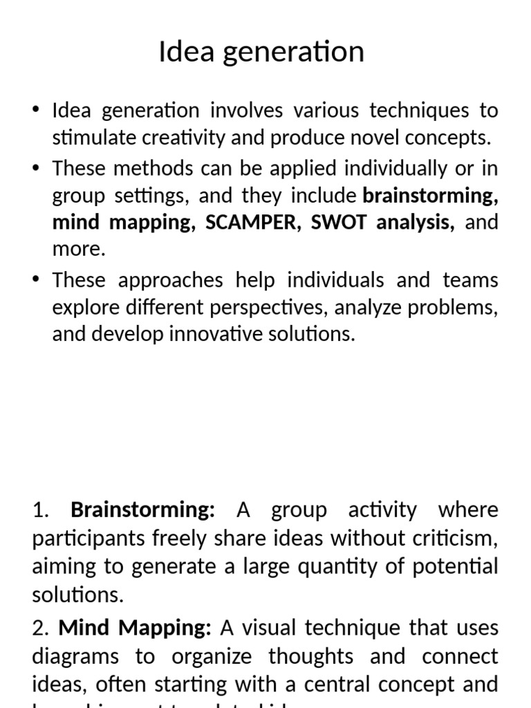 Idea Generation | PDF