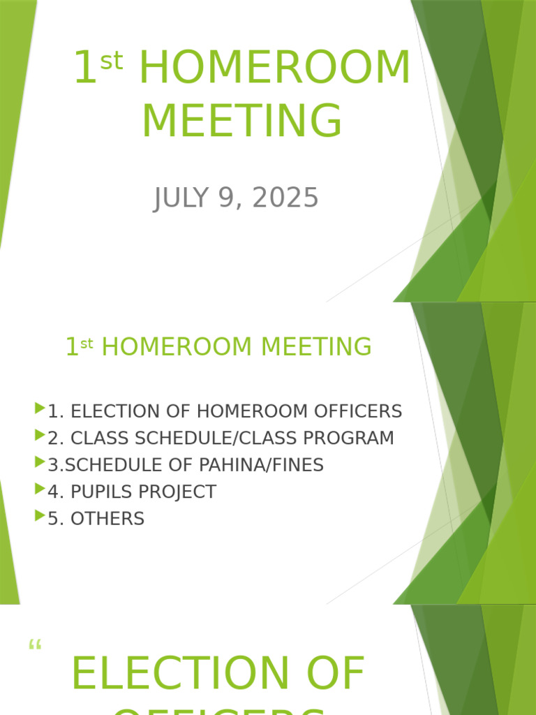 1st Homeroom Meeting | PDF