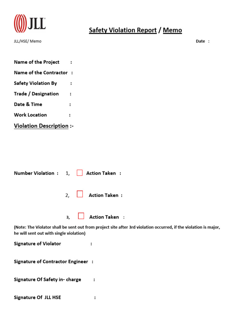 Safety Memo Format | PDF