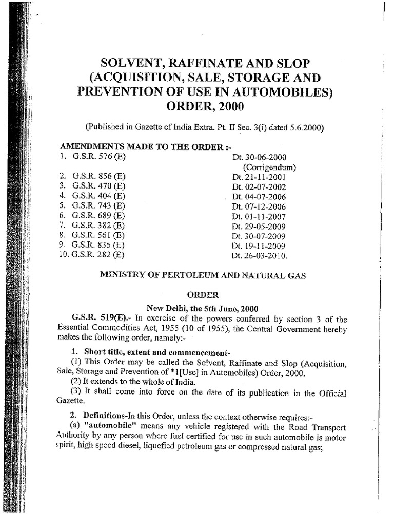 Solvent Order 2000 | PDF