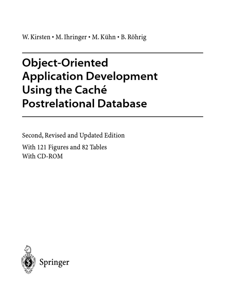 Object-OrientedApplication DevelopmentUsing the Caché Postrelational Database | PDF | Class ...
