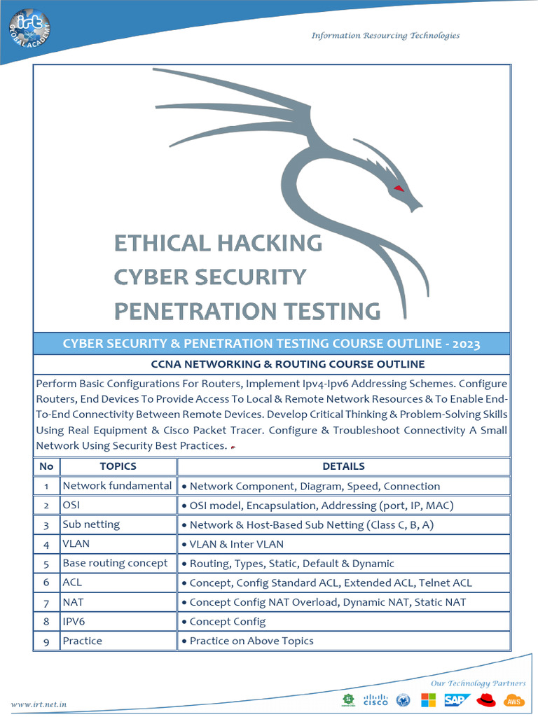 Cybersecurity Course Outlines 2023 | PDF | Computer Network ...