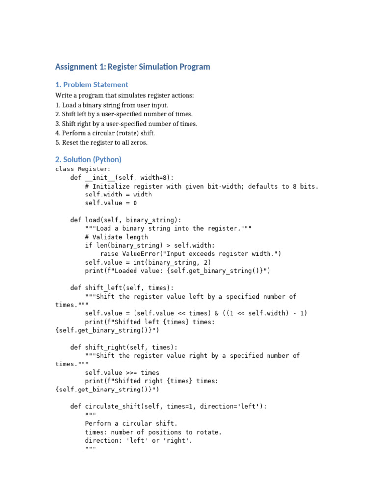 Register Simulation Program in Python | PDF | String (Computer Science ...
