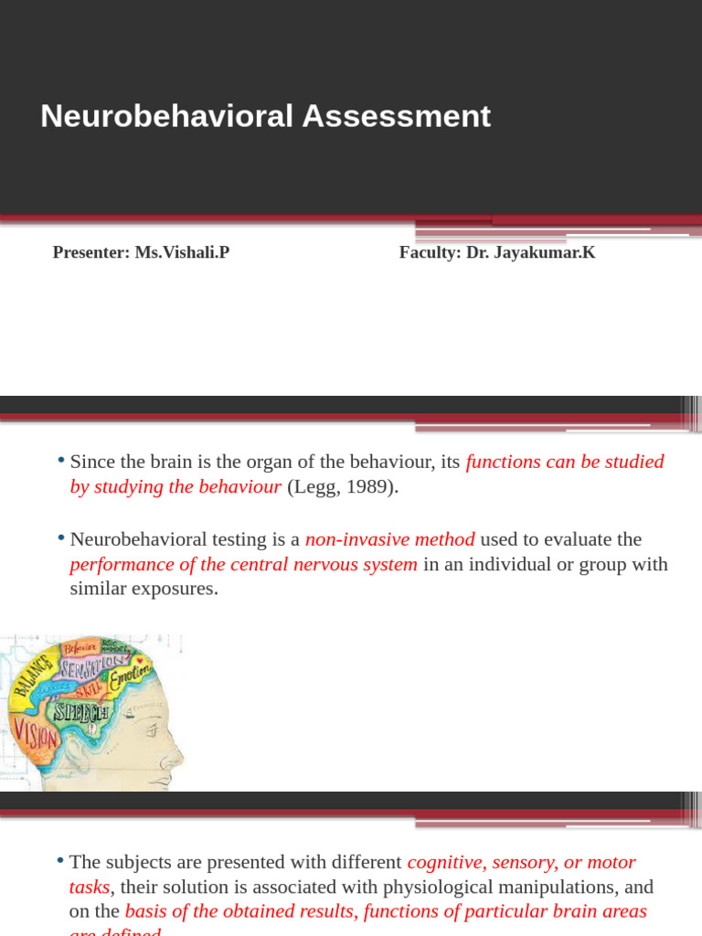 Neurobehavioral Assessment - Vishali | PDF | Priming (Psychology) | Mental Chronometry