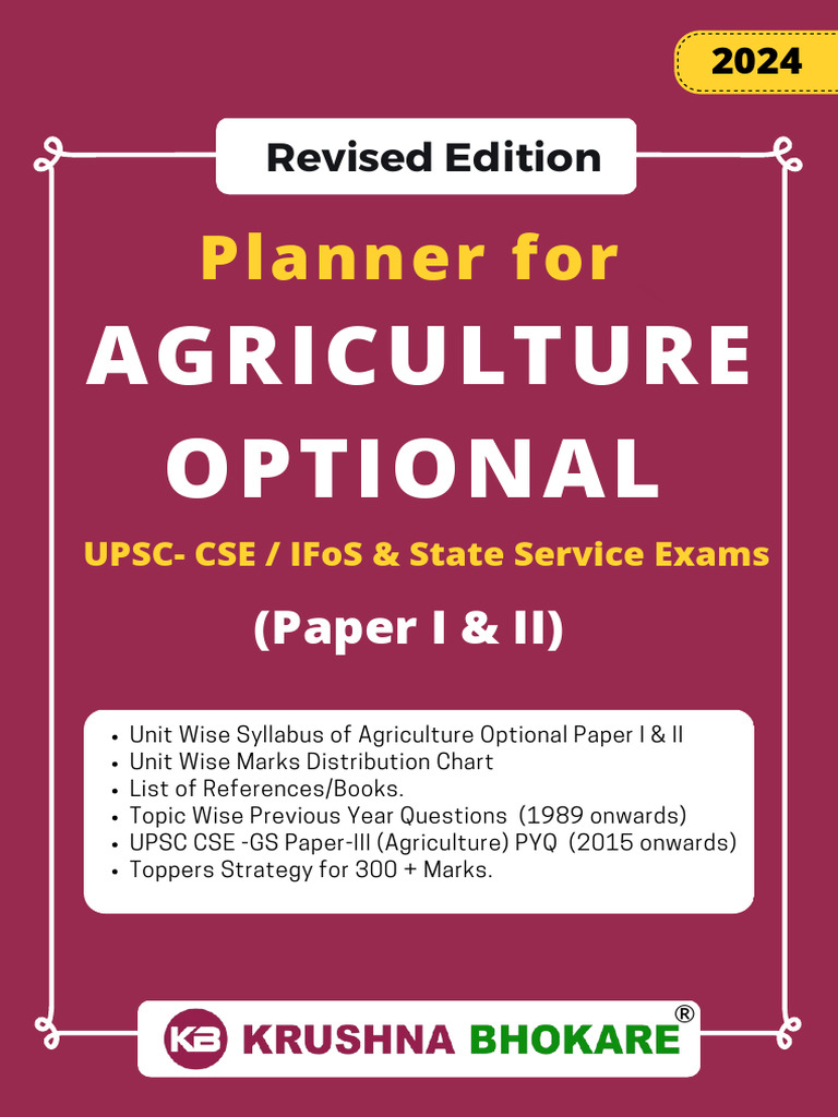 2024 Agriculture Optional Planner | PDF
