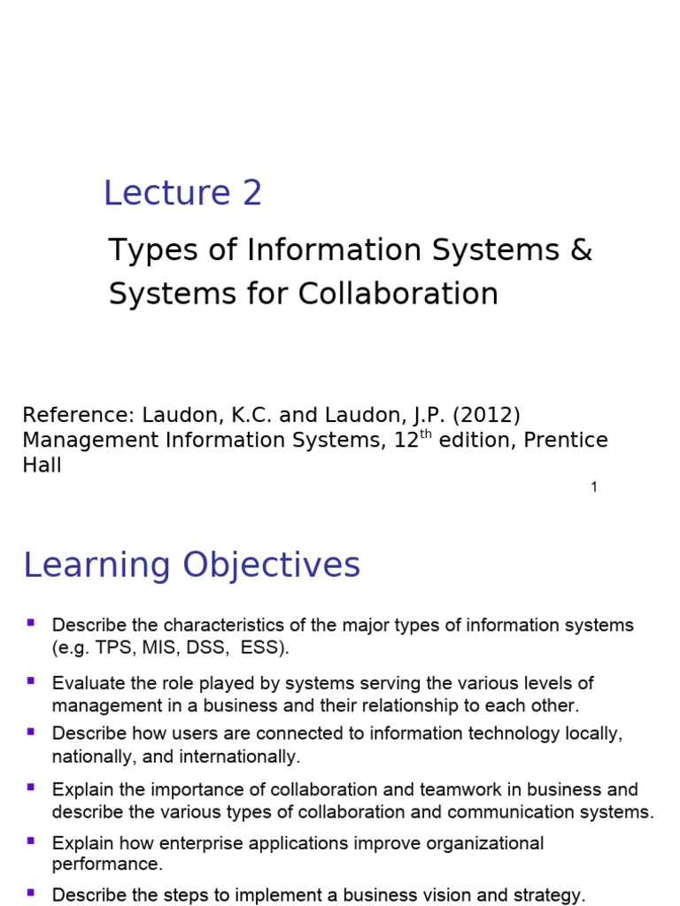 02 Types Info System Collaboration | PDF | Decision Support System | Collaboration