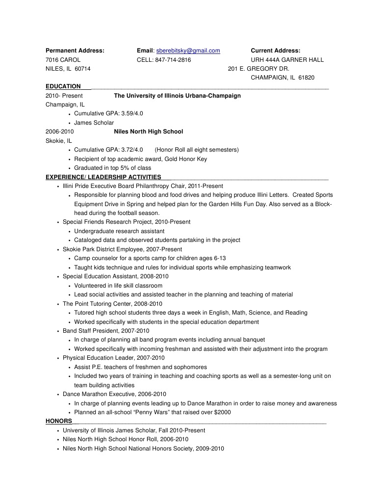 Education Resume | PDF | University Of Illinois At Urbana–Champaign ...
