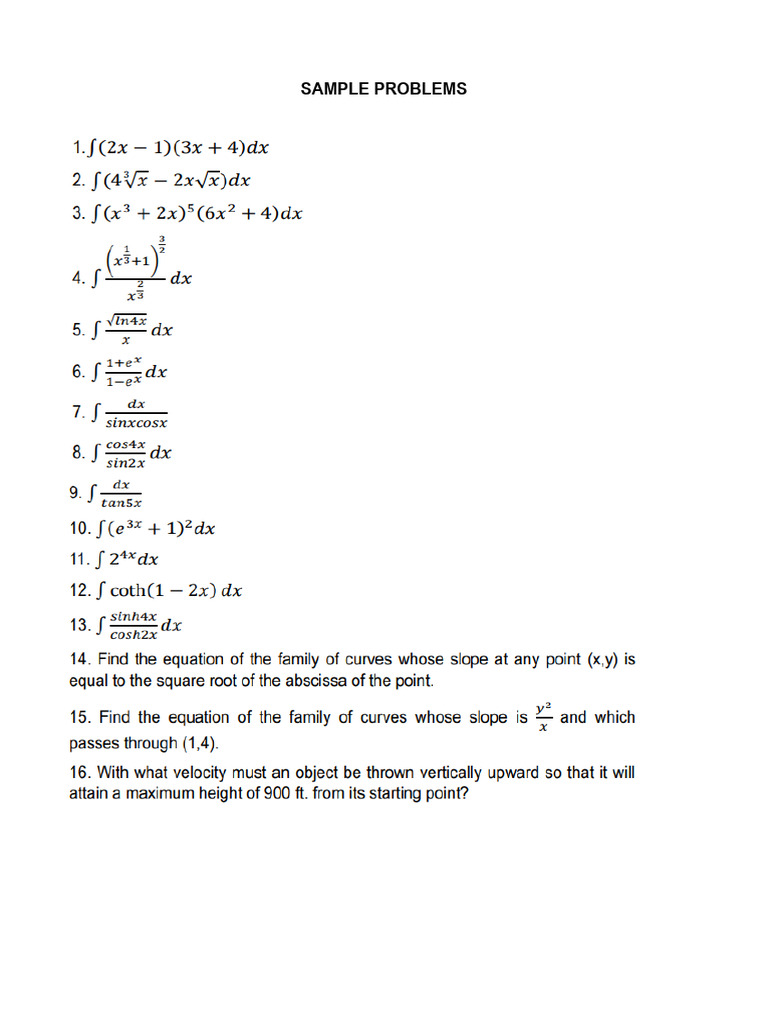 Sample Problems 2 | PDF