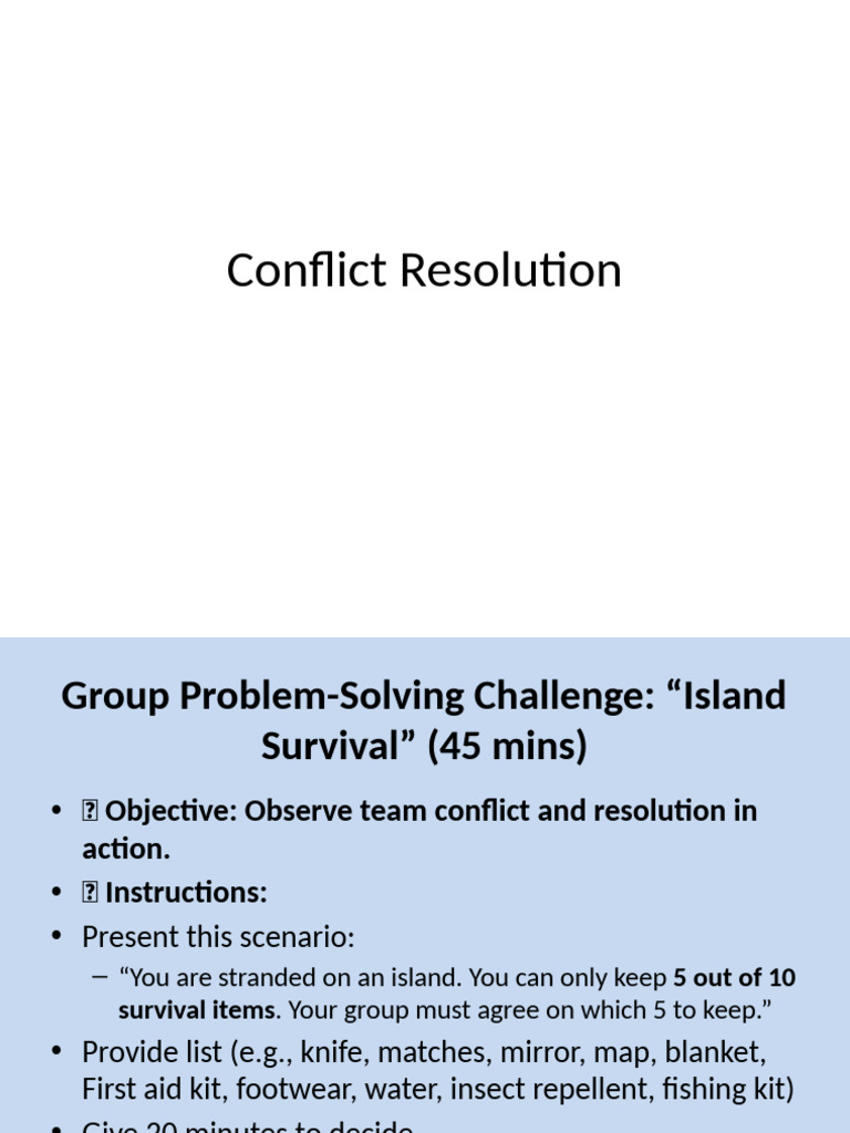 UNIT 4 Conflict Resolution B | PDF