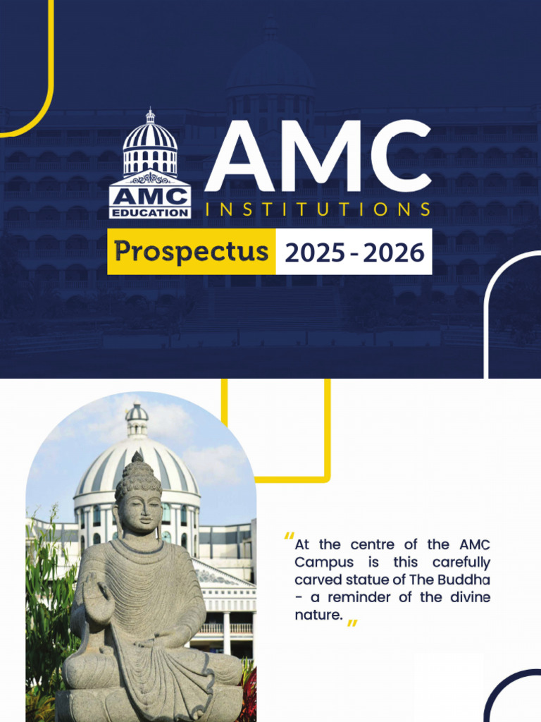 Amc Institutions Prospectus 2025-26 | PDF