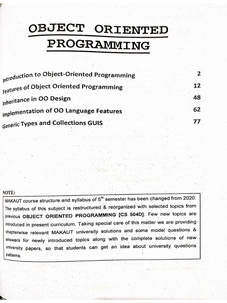 Object Oriented Programming | PDF