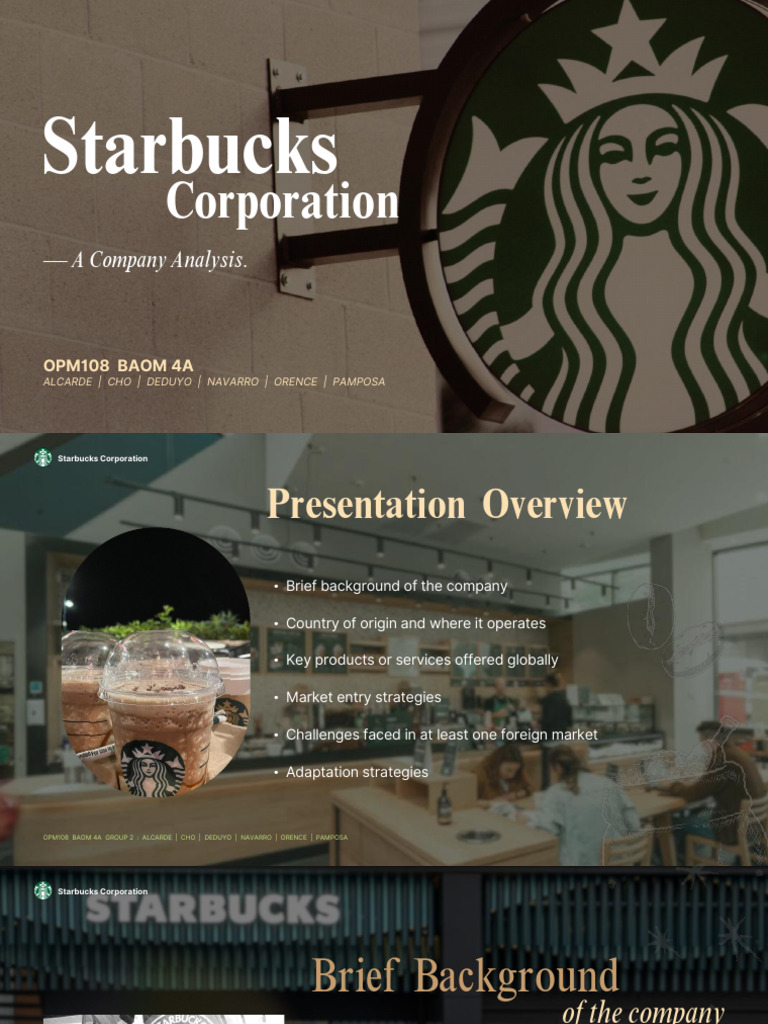 Starbucks Corporation: Global Strategy Overview | PDF | Starbucks | Brand