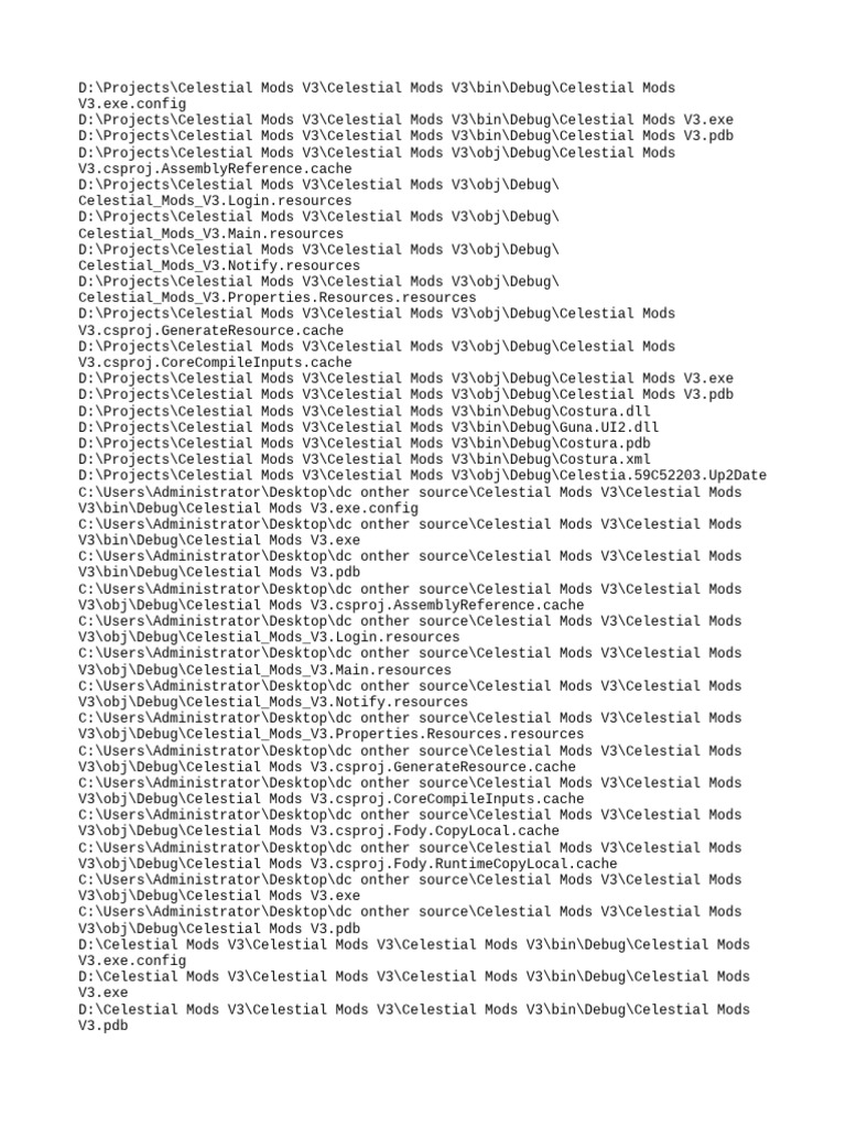 Celestial Mods V3 File Structure Overview | PDF