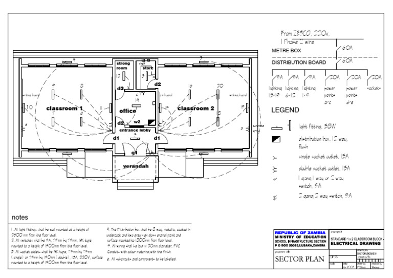 1x2 Classroom Plan Electrical Layout1 | PDF
