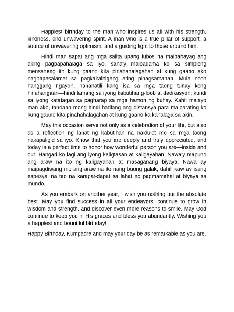 Birthday Message | PDF