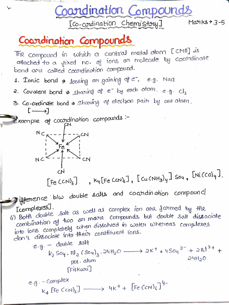 Coordination Compounds | PDF