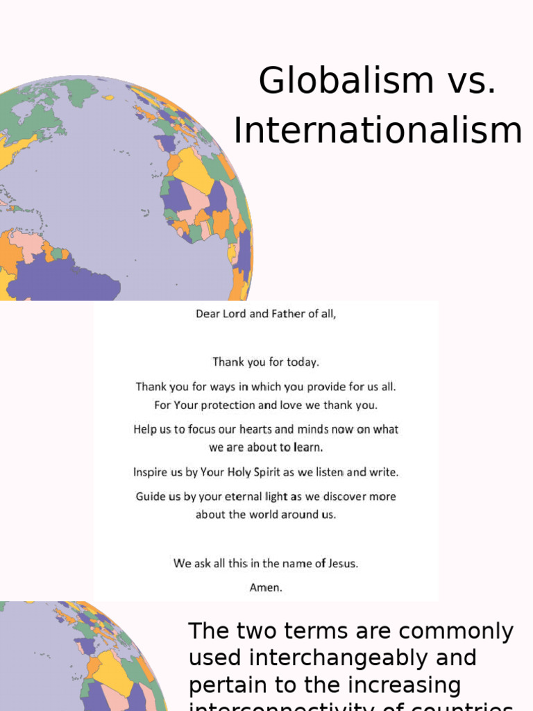 Globalism vs. Internationalism Explained | PDF | Globalization | Economies