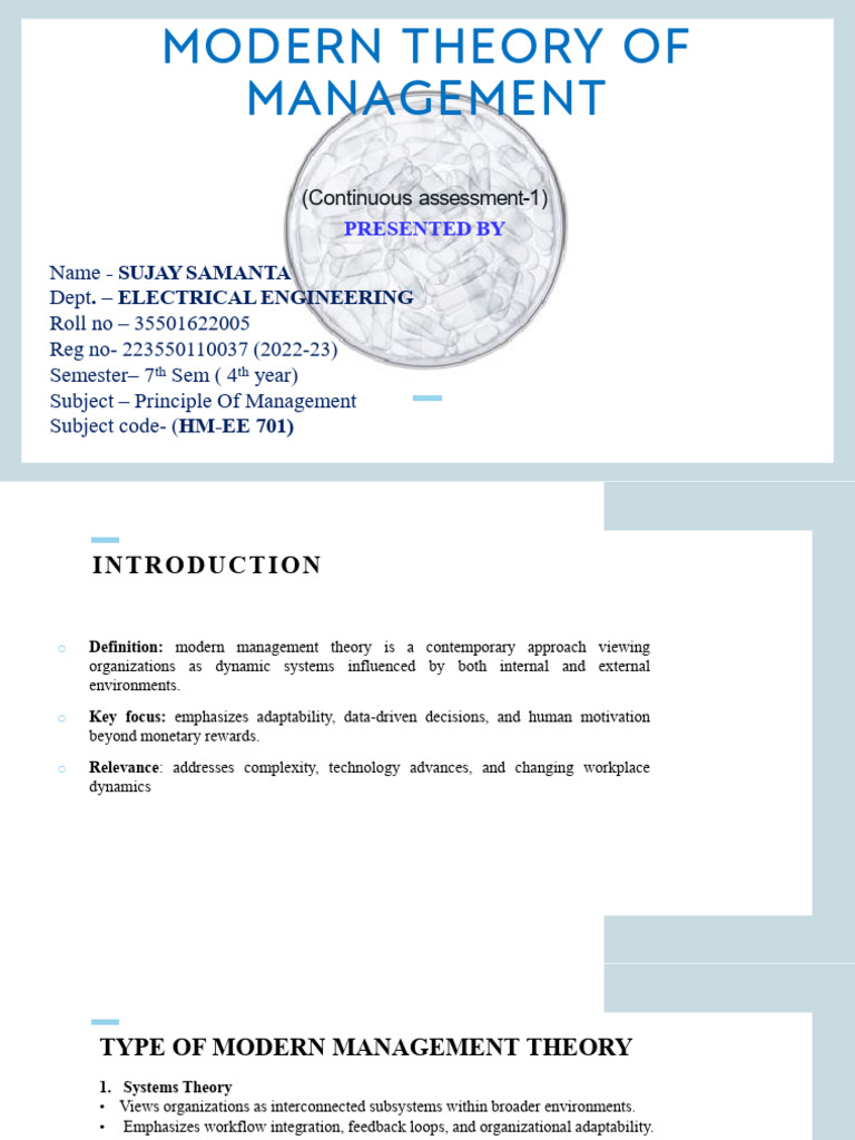 Modern Theory of Management | PDF | Analytics | System