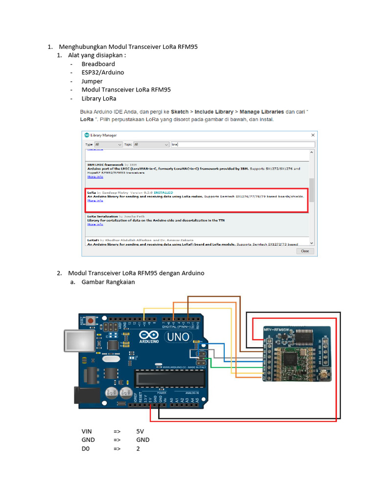 RFM95 LoRa with Arduino and ESP32 | PDF | Arduino | Computer Engineering