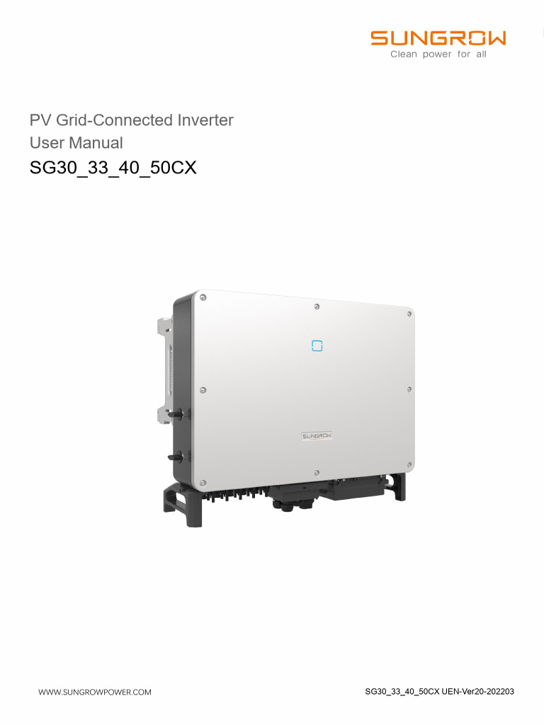 SG30-50CX Inverter User Manual | PDF | Power Inverter | Direct Current