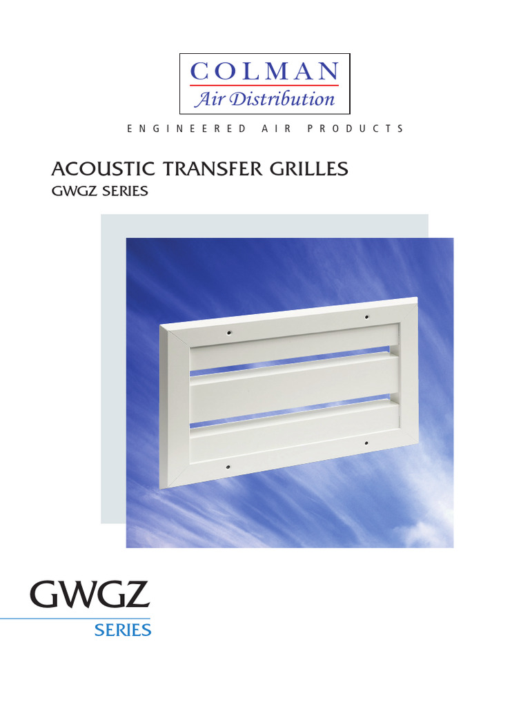 GWGZ Series Acoustic Transfer Grilles Brochure | PDF | Wall