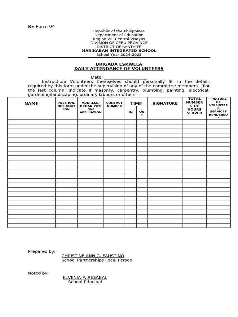 BE Form 04 | PDF