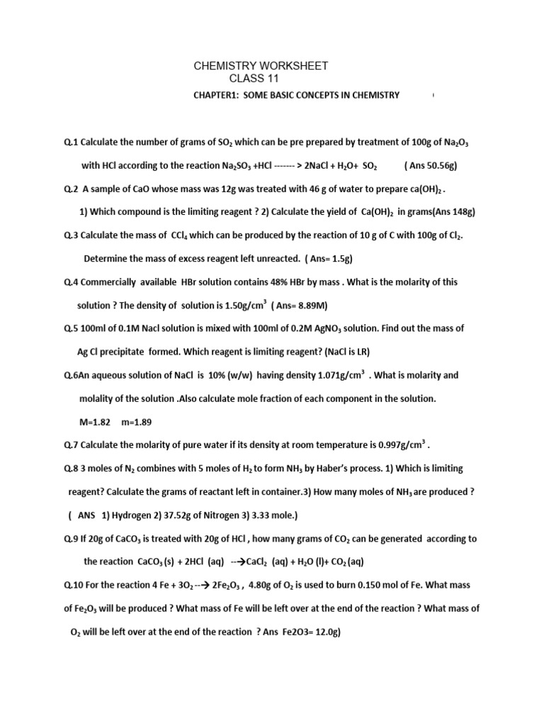 Chapter 1 Worksheet | PDF