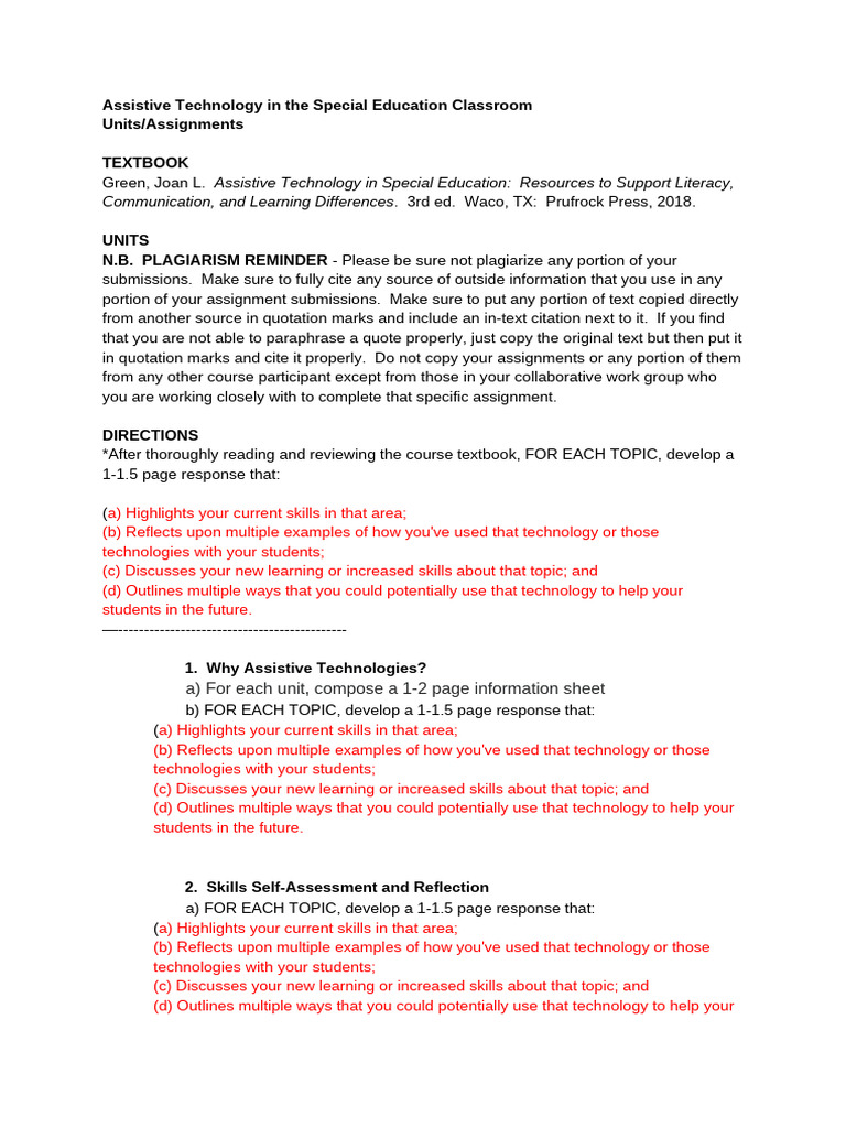 4 Assistive Technology in The Special Education Classroom | PDF ...