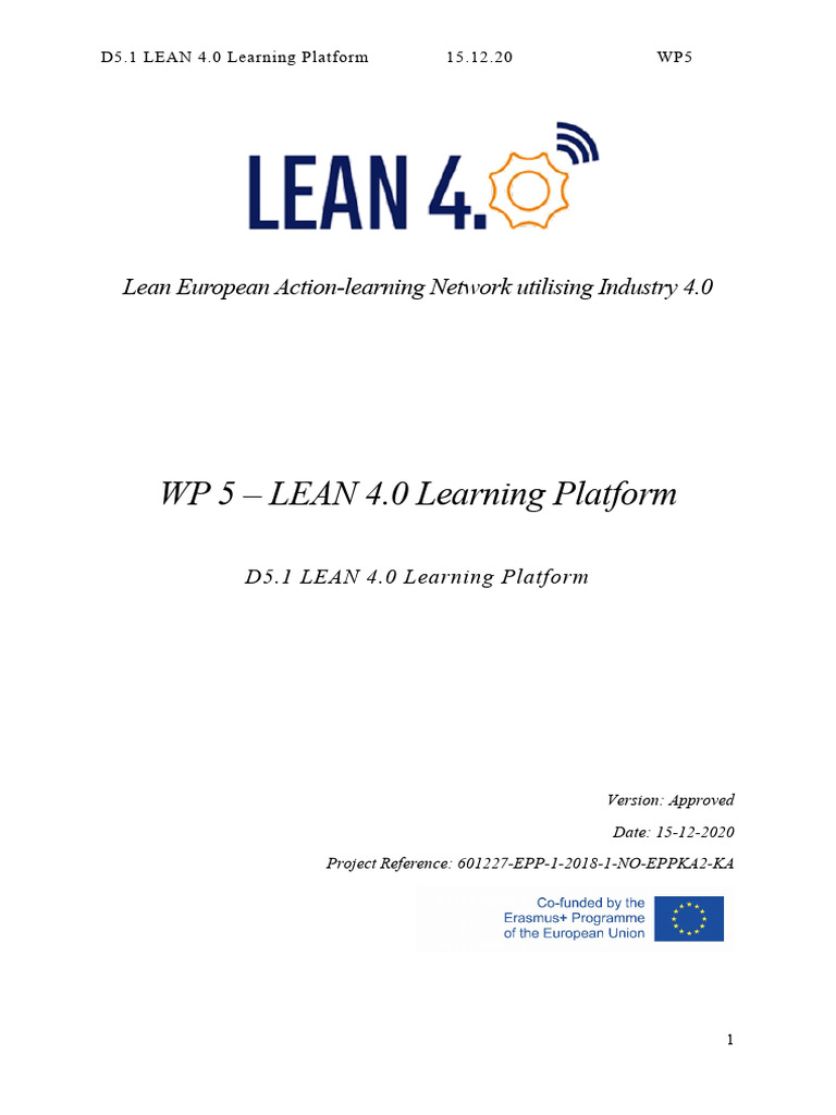 LEAN 4.0 Learning Platform Overview | PDF | Lean Manufacturing | Learning