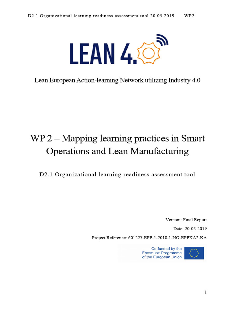WP 2 – Mapping learning practices in Smart Operations and Lean Manufacturing | PDF | Learning ...