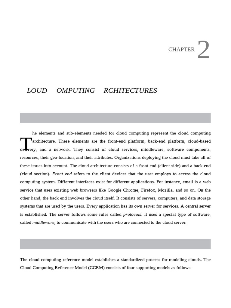 Cloud Computing An Introduction - (Chapter 2 Cloud Computing Architectures) | PDF | Cloud ...