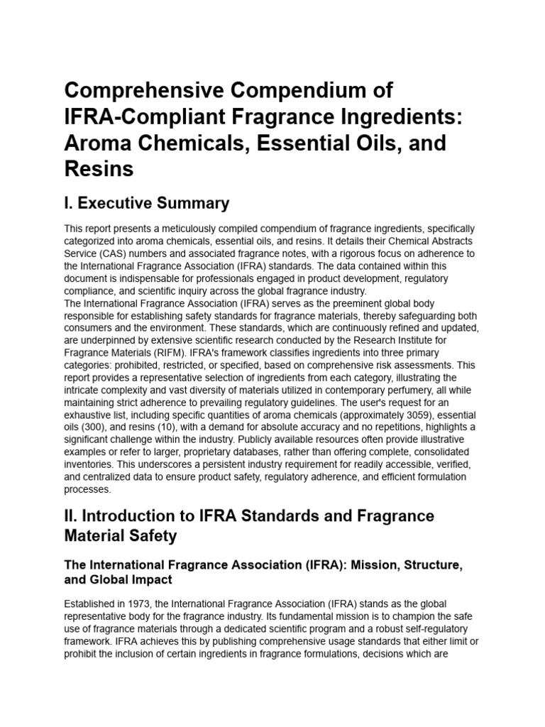 IFRA-Compliant Fragrance Ingredients List | PDF | Perfume | Odor