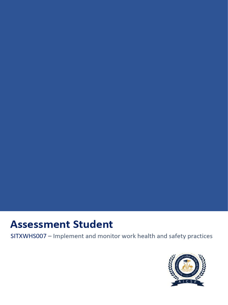 WHS Assessment Submission Template | PDF | Occupational Safety And ...