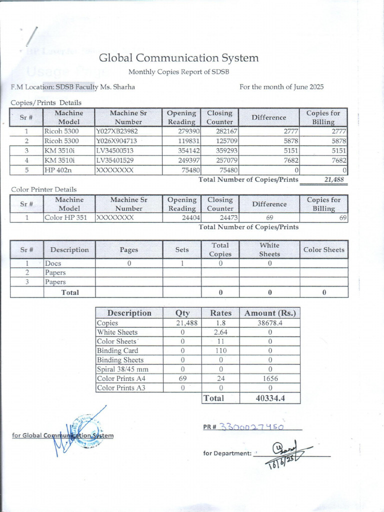 Printer Bill Signed | PDF