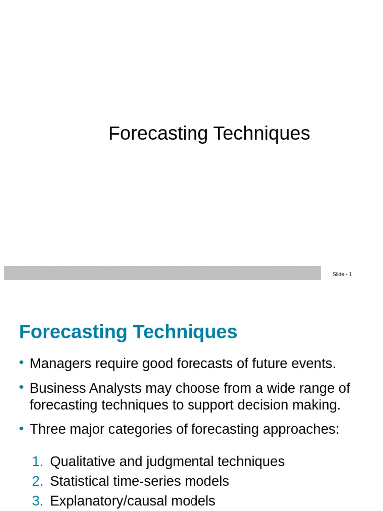 Forecasting Techniques | PDF | Forecasting | Regression Analysis