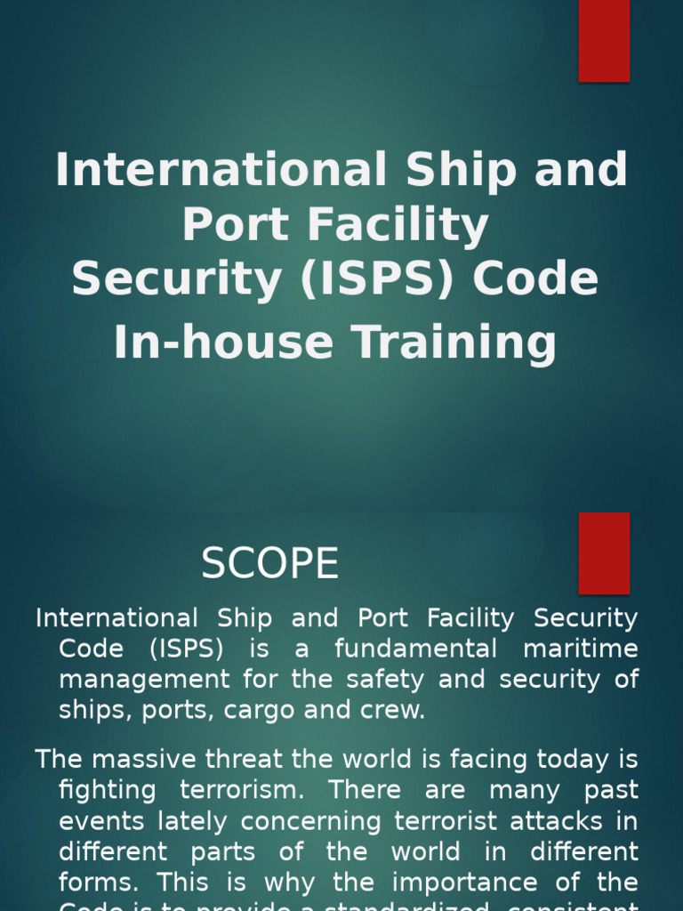 Isps In-House Training | PDF | Shipping | Water Transport