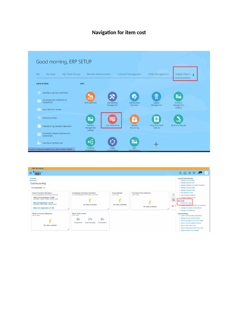 Navigation For Item Cost | PDF