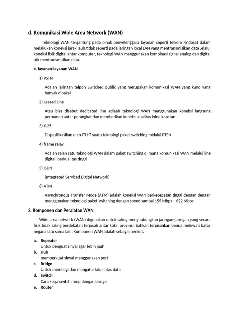 Teknologi dan Komponen WAN Terlengkap | PDF