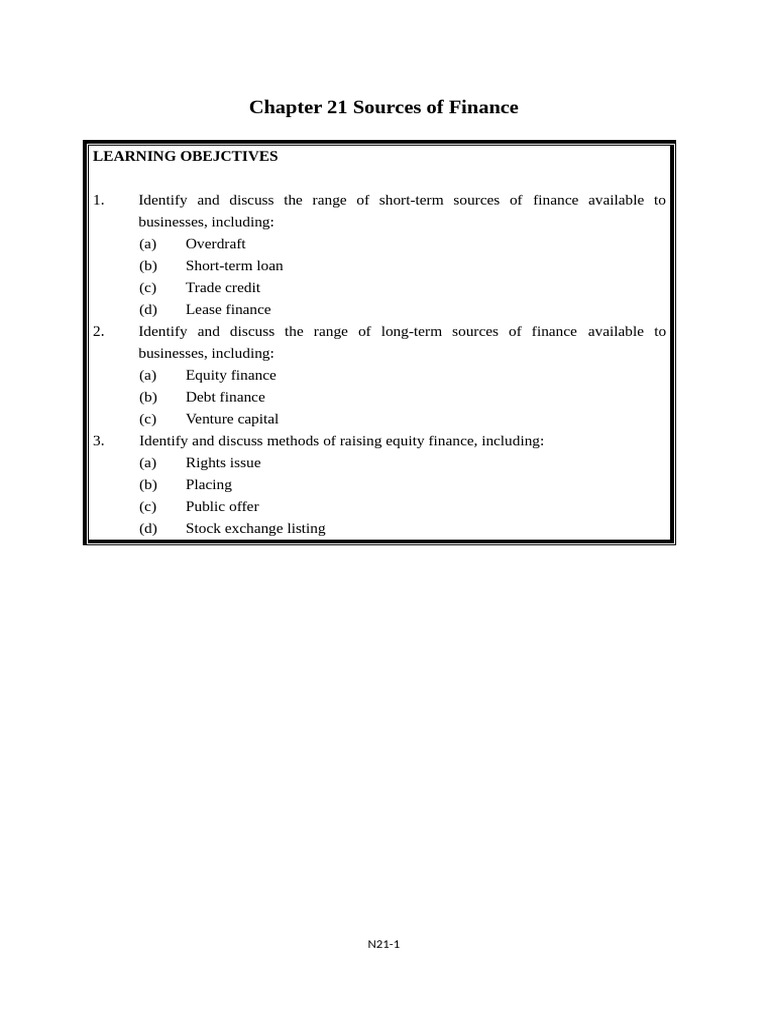 Business Finance Sources Explained | PDF | Bonds (Finance) | Preferred ...