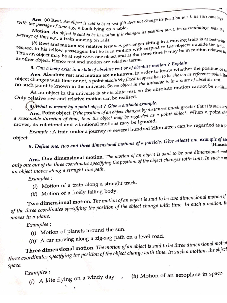 Answer Key - Motion in Straight Line | PDF