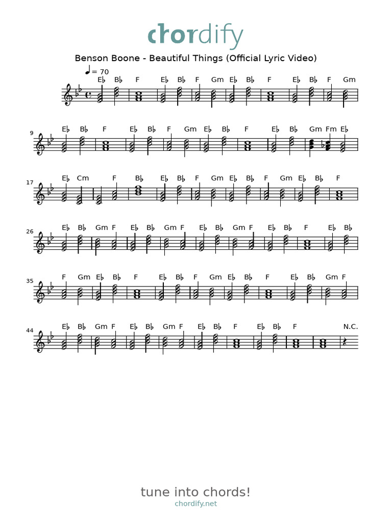 Benson Boone - Beautiful Things Lyrics | PDF